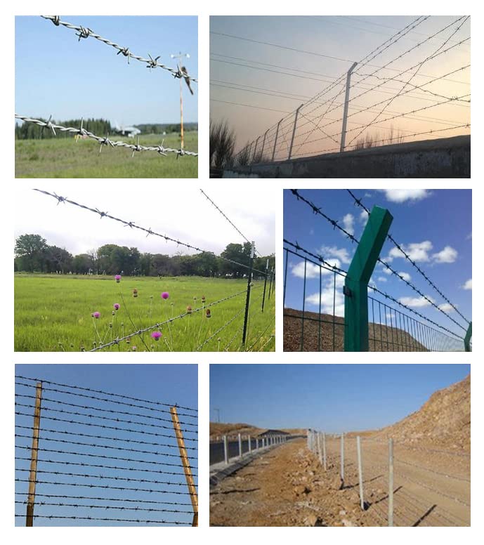 328FT (100m) Barbed Wire, 16 Gauge 4 Point Barbed Wire Fence