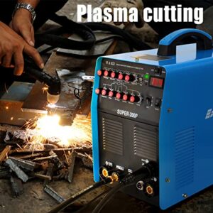 EXCELLENTEC AC DC TIG Welder/MMA/ARC/Stick/CUT Aluminum Tig Welder,200 Amp 4-in-1 Multi-functional Plasma Cutter TIG Welding Machine with Foot Pedal,Pulse Welder