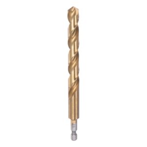 harfington 1/4" hex shank drill bit 12mm titanium drill bits set m35 high speed steel twist drill bit 150mm long fully ground for wood, stainless steel, metal, plastic plastic