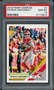 patrick mahomes 2019 panini donruss football card #1 graded psa 10 gem mint