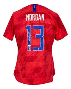 alex morgan signed red usa nike size extra large soccer jersey jsa - autographed soccer jerseys