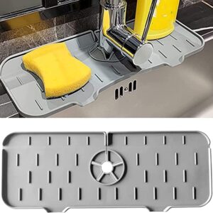 Faucet Splash Guard, Silicone Kitchen Sink Mat, Drain Protector, Countertop Drain, Sink Splash Guard Behind Faucet, Kitchen Sink Accessories, Bathroom Faucet Water Catcher Mat