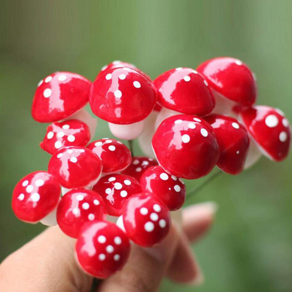 ARTIBETTER 50pcs Mushroom Miniature Figurines Miniature Garden Ornaments Artificial Foam Mushroom Potted Plants Artificial Decor Decoration Mushroom Miniature Ornaments Faux Plant Moss Statue