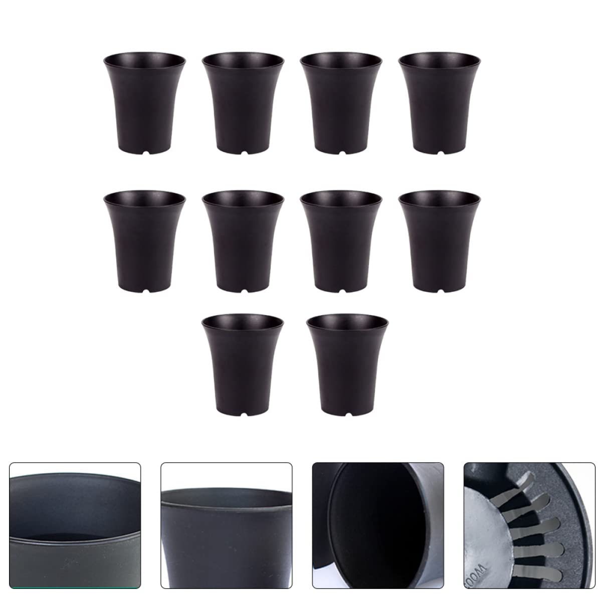 HANABASS 30 pcs Flowerpots Black Bonsai Drainage Indoor Round Outdoor for Plants Holes Balcony Pots Plastic Hole Plant Flower Planting Planter Vegetables Planters Nursery Garden Container