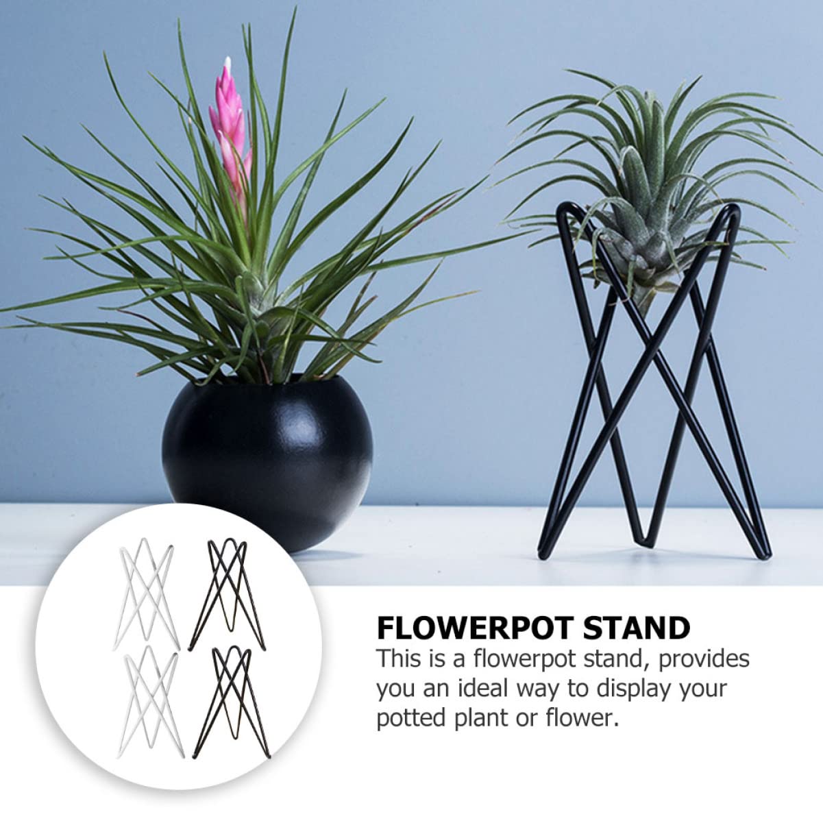 TEHAUX 4pcs Flower Stand Geometric Plant Stand Pots for Outdoor Plants Planters for Indoor Plants Pots for Indoor Plants Modern Plant Stands Tillandsia Stand Wall Mount Air Office Metal