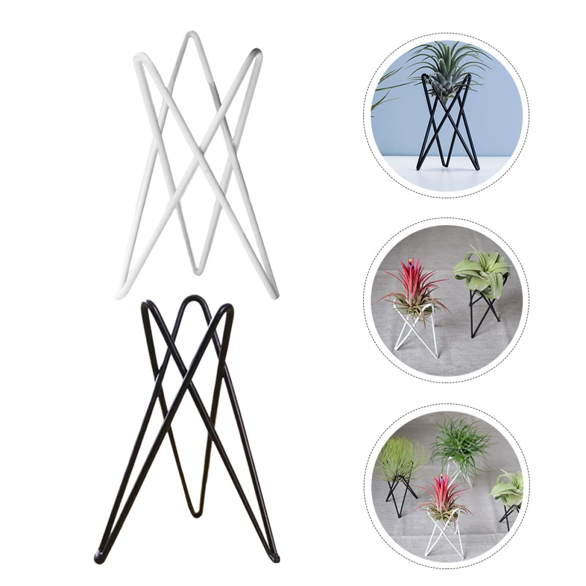 TEHAUX 4pcs Flower Stand Geometric Plant Stand Pots for Outdoor Plants Planters for Indoor Plants Pots for Indoor Plants Modern Plant Stands Tillandsia Stand Wall Mount Air Office Metal