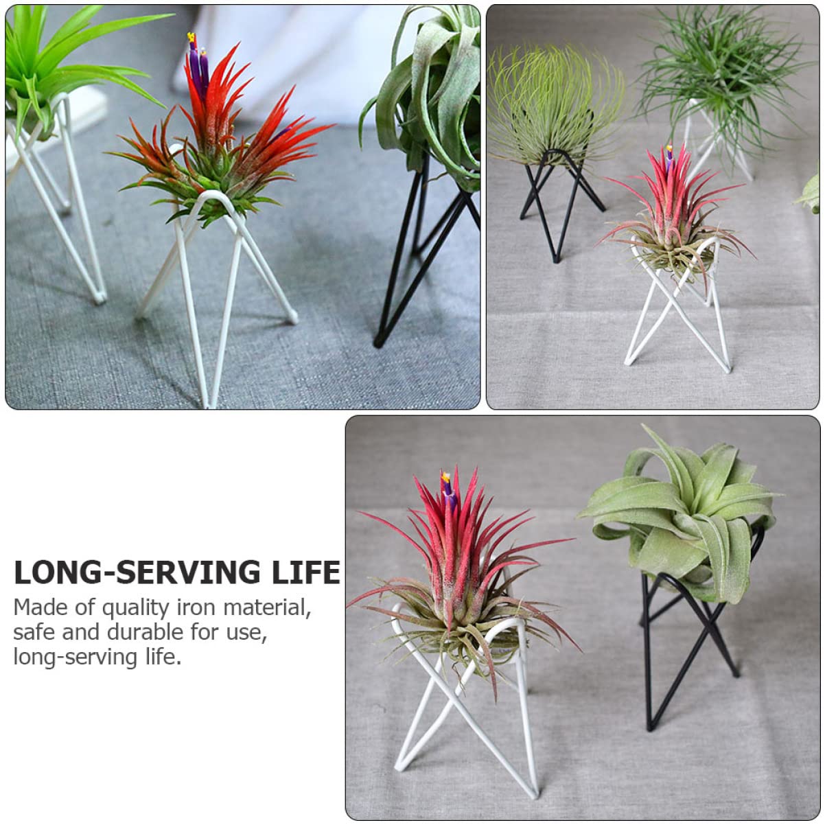 TEHAUX 4pcs Flower Stand Geometric Plant Stand Pots for Outdoor Plants Planters for Indoor Plants Pots for Indoor Plants Modern Plant Stands Tillandsia Stand Wall Mount Air Office Metal