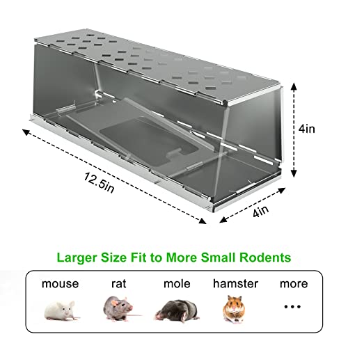 LUOJIBIE Mouse Trap, Humane Mouse Traps Indoor for Home, No See Kill, Reusable Live Mouse Traps Catch and Release, Durable Rat Traps Pest Control Traps for Rodent Mole Gnat Mice Vole (1 Pack)