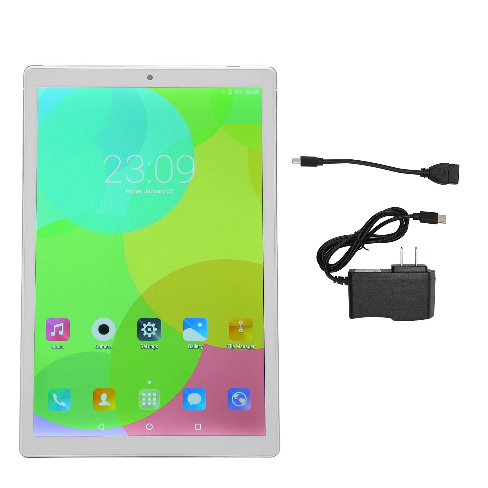 GUPE 10.1 Inch Tablet Call Tablet 2560x1600IPS 8 Core CPU 100-240V Silver (US Plug)