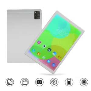 GUPE 10.1 Inch Tablet Call Tablet 2560x1600IPS 8 Core CPU 100-240V Silver (US Plug)