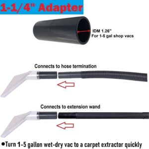 RosyOcean Universal Compatible with All Shop Vacs Extractor Attachment with 2-1/2" & 1-7/8" & 1-1/4" Three Adapters Auto Detailing Vacuum Head Extraction Accessory for Upholstery & Carpet Cleaning