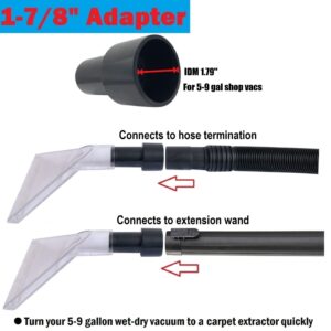 RosyOcean Universal Compatible with All Shop Vacs Extractor Attachment with 2-1/2" & 1-7/8" & 1-1/4" Three Adapters Auto Detailing Vacuum Head Extraction Accessory for Upholstery & Carpet Cleaning