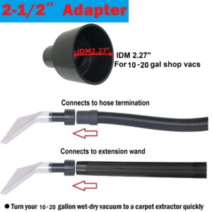 RosyOcean Universal Compatible with All Shop Vacs Extractor Attachment with 2-1/2" & 1-7/8" & 1-1/4" Three Adapters Auto Detailing Vacuum Head Extraction Accessory for Upholstery & Carpet Cleaning