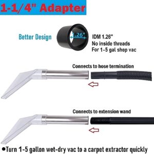 RosyOcean Universal Compatible with All Shop Vacs Extractor Attachment with 2-1/2" & 1-7/8" & 1-1/4" Three Adapters Vacuum Head Extraction Accessory for Upholstery & Carpet Cleaning & Auto Detailing