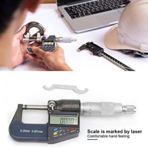 Digital Caliper Measure Tool 0-25mm Electronic Digital Micrometer 0.001mm Thickness Gauge and Wrench Set measurment Tool for Multiple Sizes