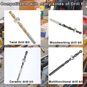 Aluminum Stop Collar Set Drill Bit Depth Stop Superior Split Ring Design - 8 Piece Set (1/2", 7/16”, 3/8”, 5/16”, ¼”, 7/32”, 3/16”, 1/8”) Drill Bit Holder