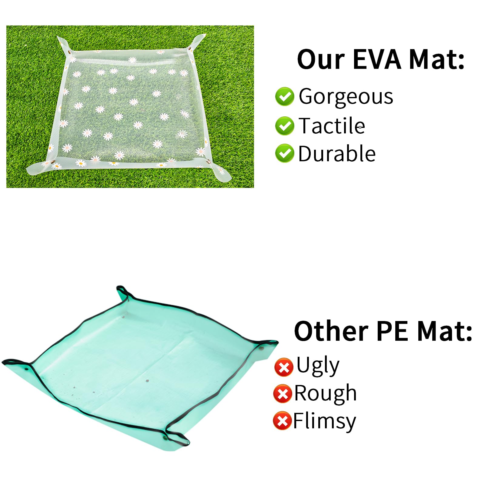 Repotting Mat for Indoor Plants Waterproof Clear Potting Mat Foldable Gardening Mat Plant Potting Repotting Tray to Control Potting Soil Indoor Plant Garden Accessories Gifts for Plant Lovers 23.6"