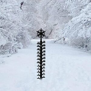 cjc Snow Gauge, 24 Inch Snow Gauge,Iron Art Snow Gauge Outdoor Christmas Decorations Handmade Metal Snow Measuring Stick Snow Gauges for Yard, Detachable Snow Gauge Outdoor (Snowflake)