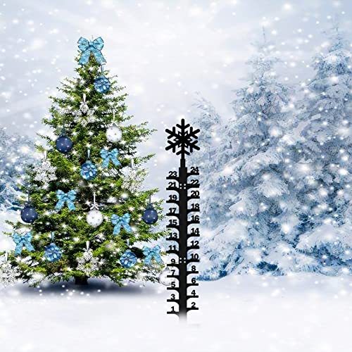 cjc Snow Gauge, 24 Inch Snow Gauge,Iron Art Snow Gauge Outdoor Christmas Decorations Handmade Metal Snow Measuring Stick Snow Gauges for Yard, Detachable Snow Gauge Outdoor (Snowflake)