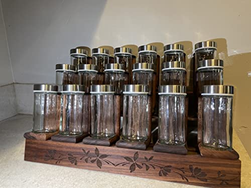 18 Count spice rack with bottles