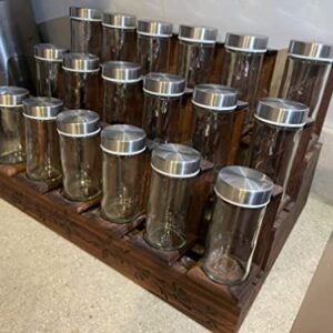 18 Count spice rack with bottles