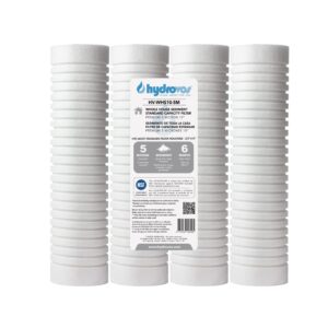 hydrovos 2.5" x 10" 5 micron whole house water filter, nsf certified 10 inch sediment filter with 6-month filter life, 4 pack