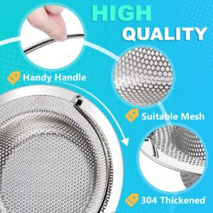 Sink Drain Strainer, 2 PCS Kitchen Sink Strainer - Upgraded Large Wide Rim 4.3" Diameter Stainless Sink Strainers for Kitchen Sinks, Suitable for Most Sink Drains, Anti Clogging - Silver with pull tab