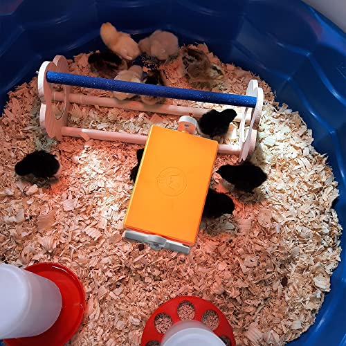 Fuzzy Bird Chick Brooder (12''*8'') Brooder Heater for Chicks Ducks and Birds Incubation Heating Keep Chicks Warm Newly Upgraded Temperature Adjustable Height Adjustable Chick Heating Plate-Orange