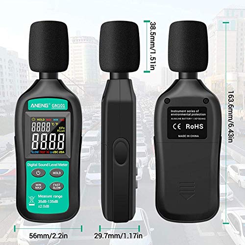 TIST Digital Noise Meter Measurement 35-135 db Intelligent Sound Level Meter Decibel Monitor Logger Diagnostic-Tool