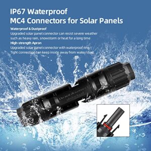 Maelorso MC4 Connectors for Solar Panel 30 Pairs IP67 Waterproof Male/Female Solar Connectors with 2pcs Spanners