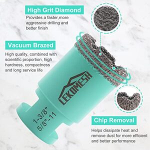 LEKOMESH Diamond Core Drill Bits - 4 Inch with 5/8"-11 Thread Tile Hole Saw Cutter Dry Drilling for Porcelain Ceramic Tile Granite Marble Stone Vacuum Brazed Diamond Drill Bit 100mm