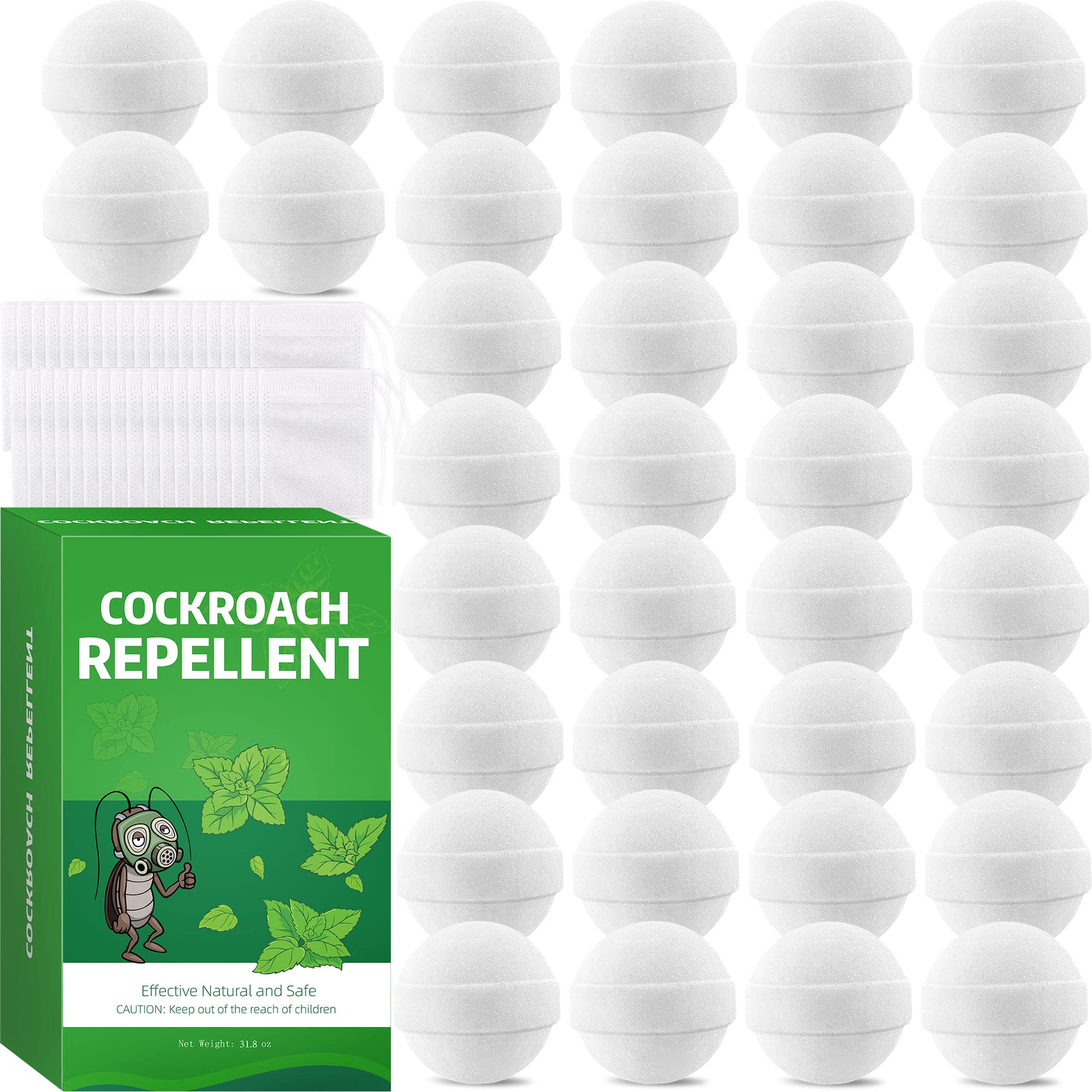 36 Pack Roach Repellent Peppermint Oil to Keep Cockroach Away from House, Powerful Cockroach Repellent, Roach Spider Ant Mouse Repellent for Home Kitchen Office Hotel Garage Car, Safe for Humans