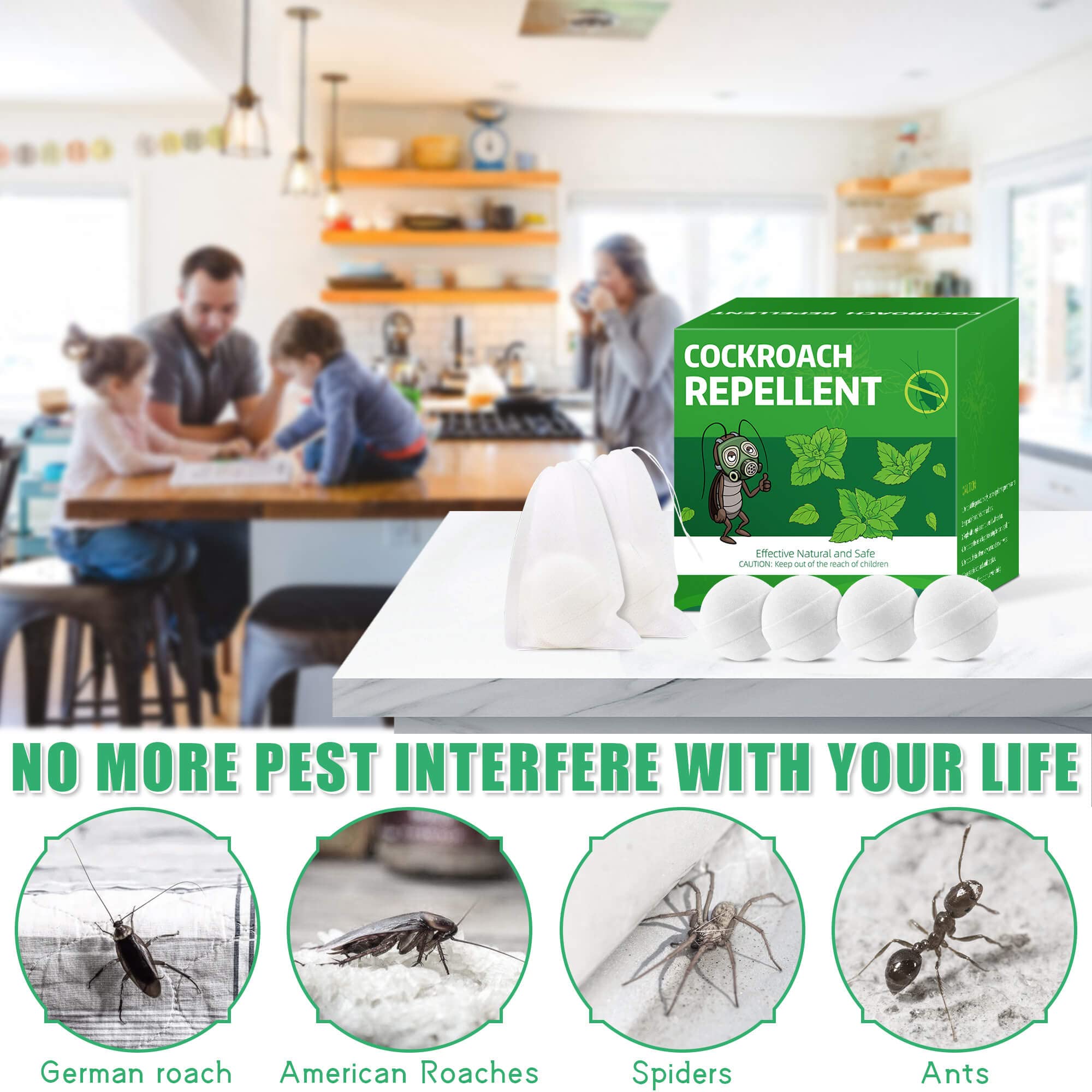 36 Pack Roach Repellent Peppermint Oil to Keep Cockroach Away from House, Powerful Cockroach Repellent, Roach Spider Ant Mouse Repellent for Home Kitchen Office Hotel Garage Car, Safe for Humans