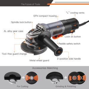 Angle Grinder Tool, 4-1/2-inch Angle Grinder 12000RPM, with Anti-Vibration Handle - P9AG115