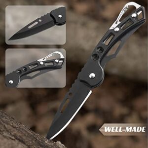 QZL EDC Pocket Knife for Men, Small Folding Keychain Knife with clip, Stainless Steel Knife Box Cutter for Women, Pocket Knives for Outdoor Camping Hiking, Mens Gift