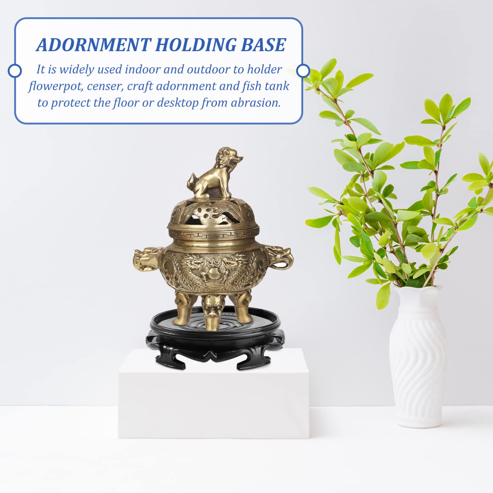 GANAZONO Indoor House Plants 1pc Imitation Solid Wood Flower Bracket Flowerpot Decorations Resin Fish Tank Base Stand