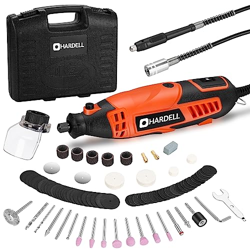 HARDELL Rotary Tool Kit, 160W Power Rotary Tool with Flex Shaft - 7 Variable Speed From 8000 to 35000RPM, 85pcs Accessories, Rotary Tools for Carving, Cutting, Engraving, Sanding, Grinding