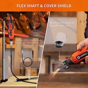 HARDELL Rotary Tool Kit, 160W Power Rotary Tool with Flex Shaft - 7 Variable Speed From 8000 to 35000RPM, 85pcs Accessories, Rotary Tools for Carving, Cutting, Engraving, Sanding, Grinding