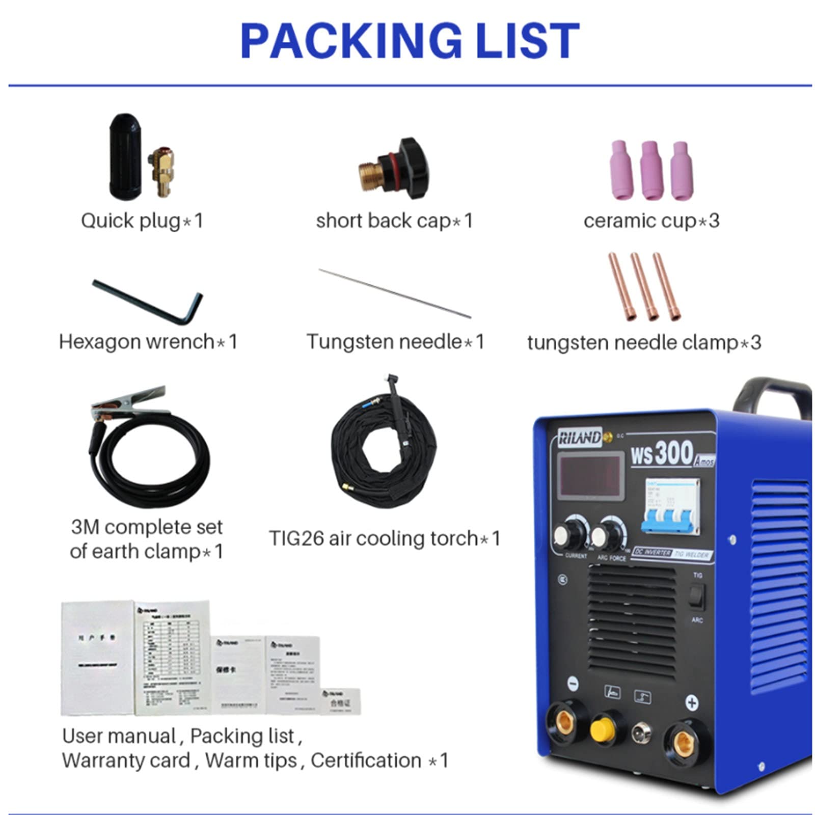 M5RU Welding Machine WS300A 2In1 ARC/TIG IGBT Inverter Arc Electric Welding Machine MMA Welders for Welding Working Electric Working Welding Equipment 110v