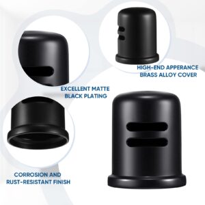 Dishwasher Air Gap Cover Air Gap Cap for Sink Solid Brass Air Gap Cover Replacement Kitchen Air Gap, 1-5/8" Cap Diameter 2-1/4 Cap Height (Matte Black Color)