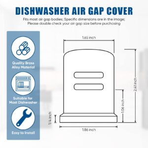 Dishwasher Air Gap Cover Air Gap Cap for Sink Solid Brass Air Gap Cover Replacement Kitchen Air Gap, 1-5/8" Cap Diameter 2-1/4 Cap Height (Matte Black Color)