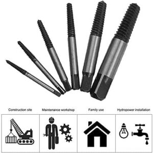 6Pcs Damaged Screw Extractor Set Chrome Vanadium Steel Damaged Bolt Screw Extractor Remover Broken Bolt Stripped Screw Extractor Kit