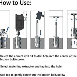 6Pcs Damaged Screw Extractor Set Chrome Vanadium Steel Damaged Bolt Screw Extractor Remover Broken Bolt Stripped Screw Extractor Kit