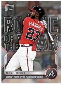 2022 topps now michael harris ii #os-35- ‘22 nl rookie of the year award winner- rc mlb baseball trading card- atlanta braves. shipped in protective screwdown holder.