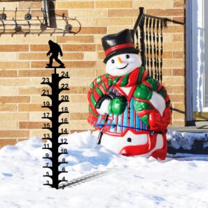 snow gauge, 24 inch snow measuring stick outdoor, iron art snow gauge outdoor, winter snowfall measuring gauge metal snow measuring device yard decorations (a)