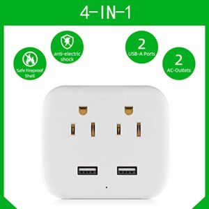 Surge Protector Converter, Outlet Extender with 3 Outlet Splitter and 3 USB Charger (1 USB C), ETL Certified USB Wall Charger Power Adapter, Multi Plug Outlets for Home, Office, School, White