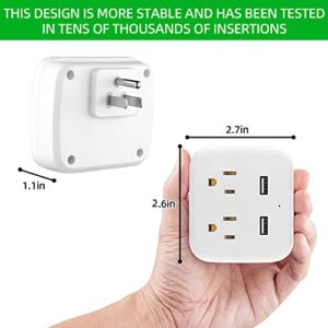 Surge Protector Converter, Outlet Extender with 3 Outlet Splitter and 3 USB Charger (1 USB C), ETL Certified USB Wall Charger Power Adapter, Multi Plug Outlets for Home, Office, School, White