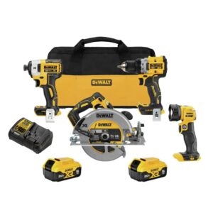 dewalt 20v max* xr cordless 4-tool combo kit with 5.0ah batteries (dck447p2)