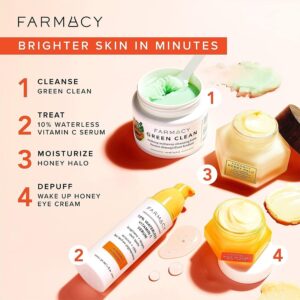 Farmacy Wake Up Honey Eye Cream for Dark Circles and Puffiness - Under Eye Cream for Wrinkles and Bags Under Eyes - Formulated with Caffeine & Vitamin C