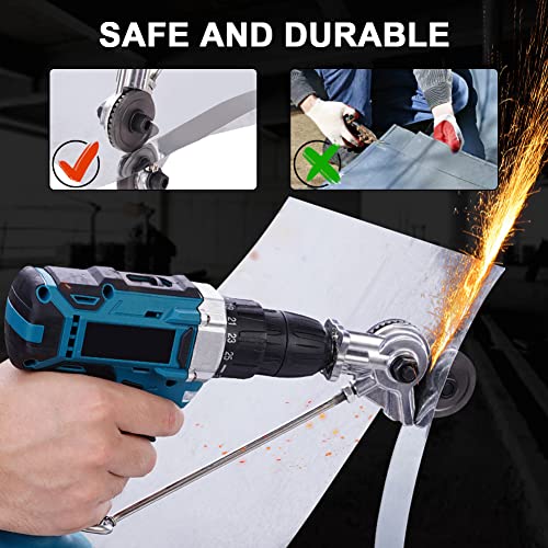 Electric Drill Plate Cutter, Metal Nibbler Drill Attachment, Double Headed Sheet Metal Cutter for Cutting Iron, White Sheet, Steel,Copper, Aluminum